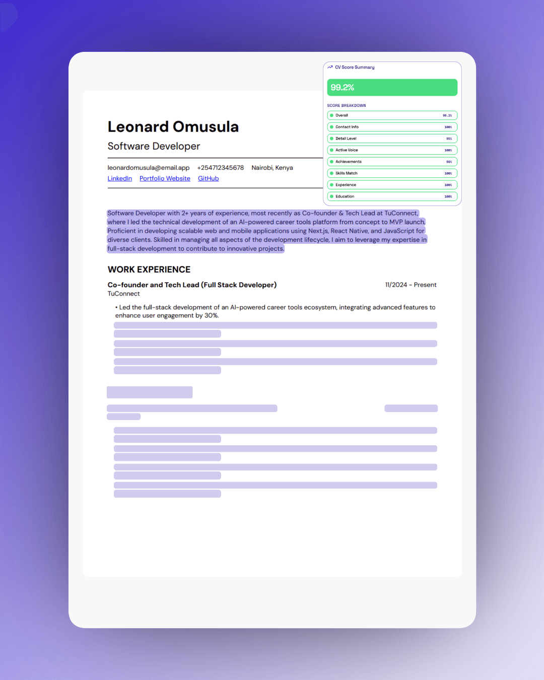 AI Resume Builder | TuConnect